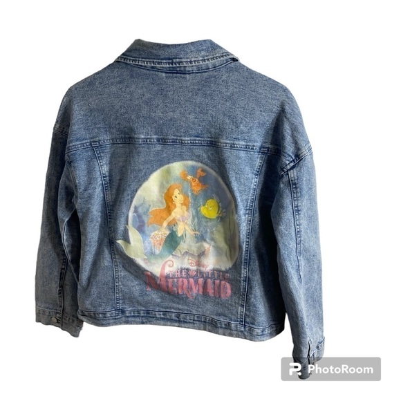 Disney | Jackets & Coats | Disney Little Mermaid Denim Jacket Sz Xl ...
